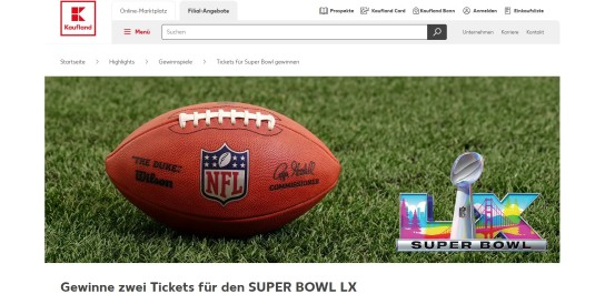 Kaufland - 1x2 Tickets für den Super Bowl LX in San Francisco Bay Area ...