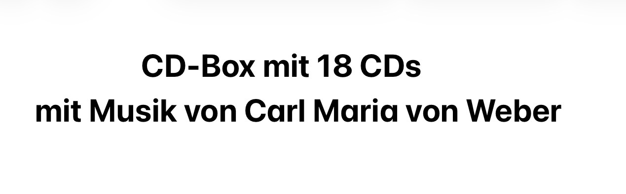 arte.tv - 1 x CD-Box mit 18-CDs zum 200. Todestag von Carl Maria von ...