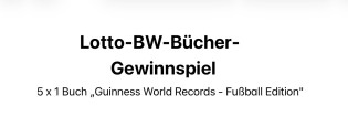 Lotto BW - 3 x 1 Exemplar „Guinness World Records - Fußball Edition ...